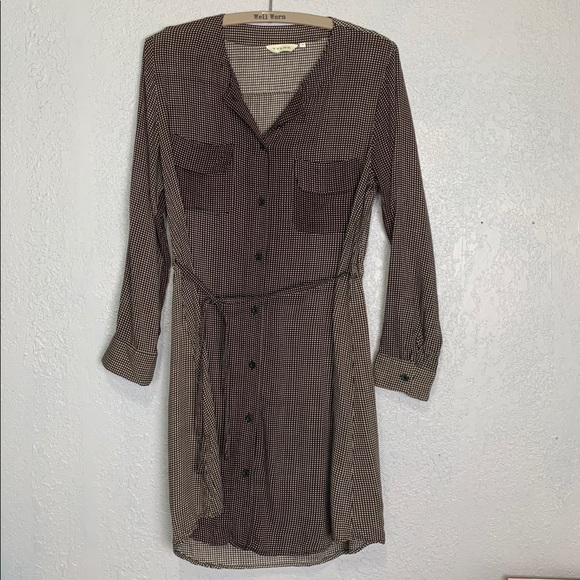 TYLHO | Dresses | Tylho Mixed Print Brown Checkered Shirt Dress | Poshmark